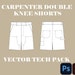 Carpenter Short Fashion Flat Sketch Flat Templates Double Knee Jorts ...