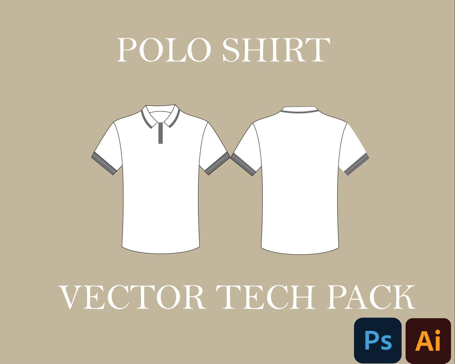 Polo Tech Pack Polo Shirt Fashion Flat Sketch Tshirt Tech Pack Flat ...