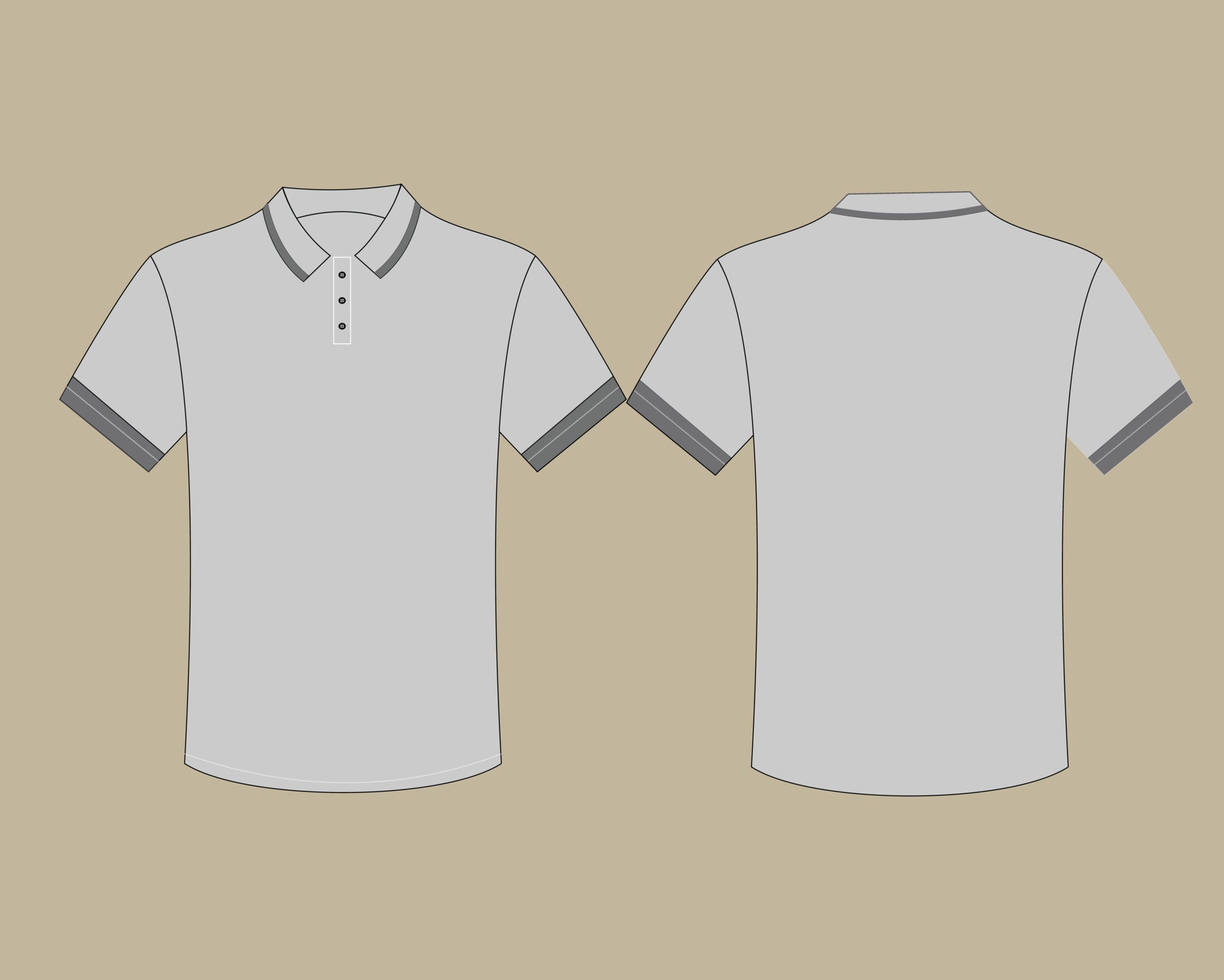 Polo Tech Pack Polo Shirt Fashion Flat Sketch Tshirt Tech Pack Flat ...