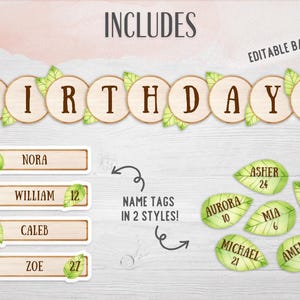 Editable Woodland Animal Classroom Birthday Display | Canva Template ...