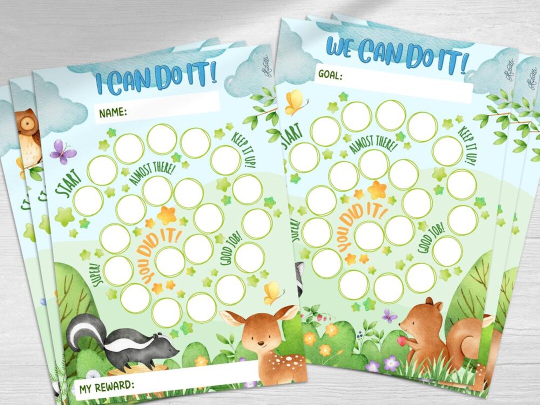 Woodland Animal Reward Charts | A4 and Letter Size - Etsy
