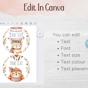 Editable Classroom Name Tags | Boho Woodland Animals - Etsy