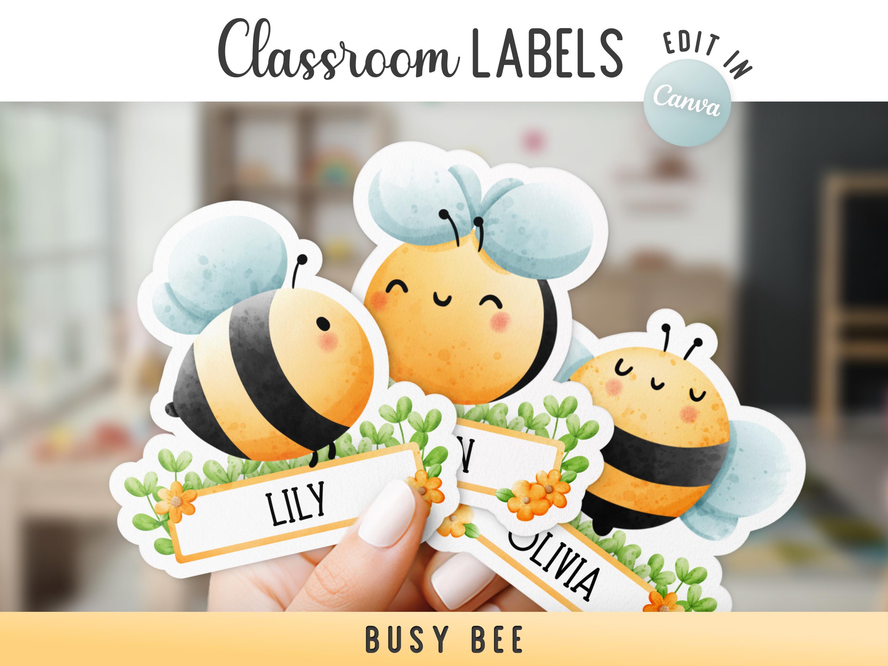 Editable Classroom Labels | Busy Bee Name Tags - Etsy