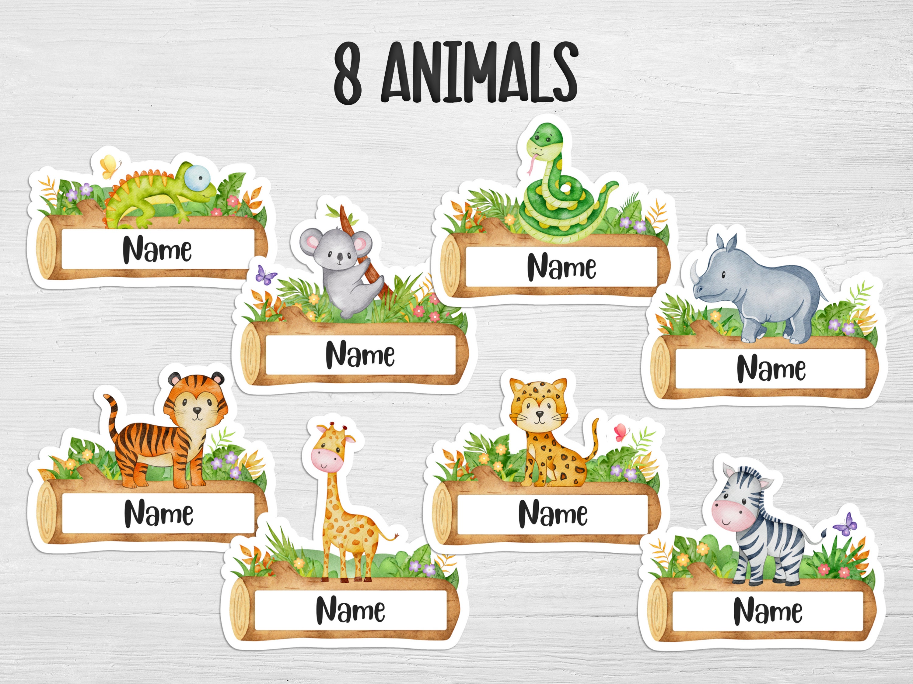 Editable Jungle Classroom Labels | Wild Animals - Etsy