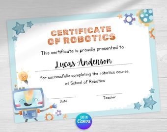 Certificate of Robotics, Robotics Award, Robotics Certificates ...
