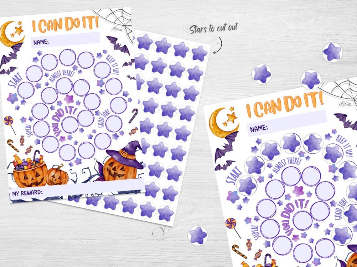 Halloween Reward Chart Jack-o-lanterns A3, A4 and Letter Size - Etsy