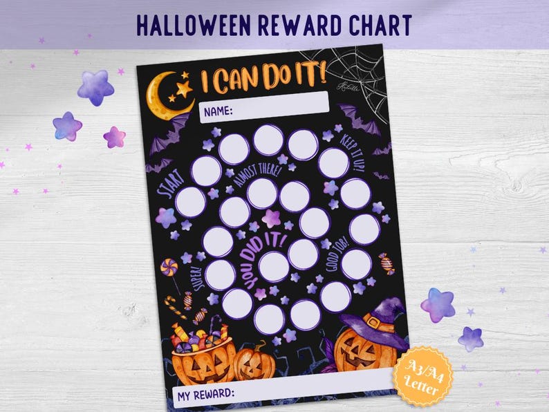 Halloween Reward Chart A3, A4 and Letter Size - Etsy