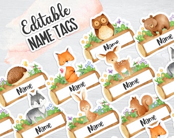 Woodland Critters Printable Classroom Label Template / Templates for ...