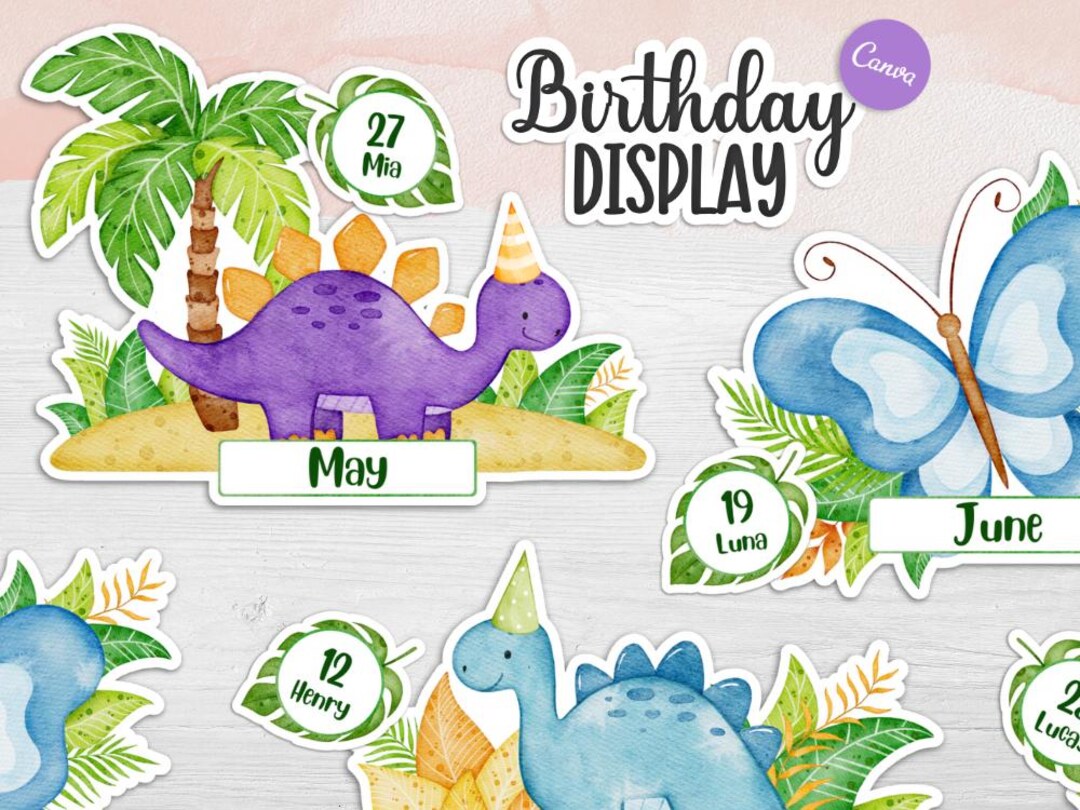 Dinosaur Classroom Birthday Display | Birthday Bunting - Etsy