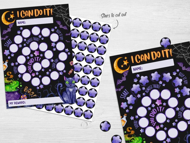 Halloween Reward Chart Black Cat A3, A4 and Letter Size - Etsy