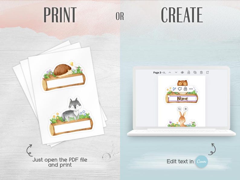 Editable Classroom Labels | Woodland Animals - Etsy