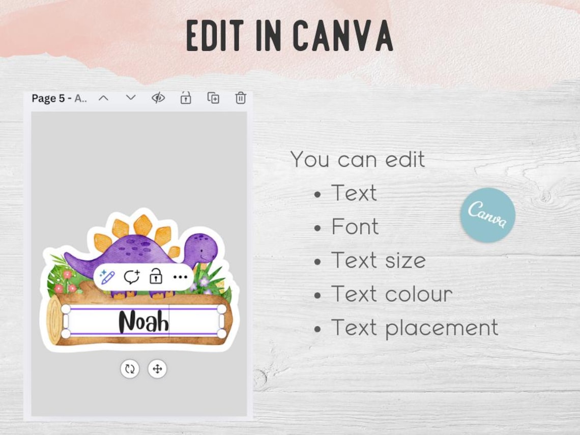 Editable Classroom Labels | Dinosaur Name Tags - Etsy