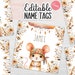 Editable Square Classroom Labels | Boho Woodland Animals - Etsy