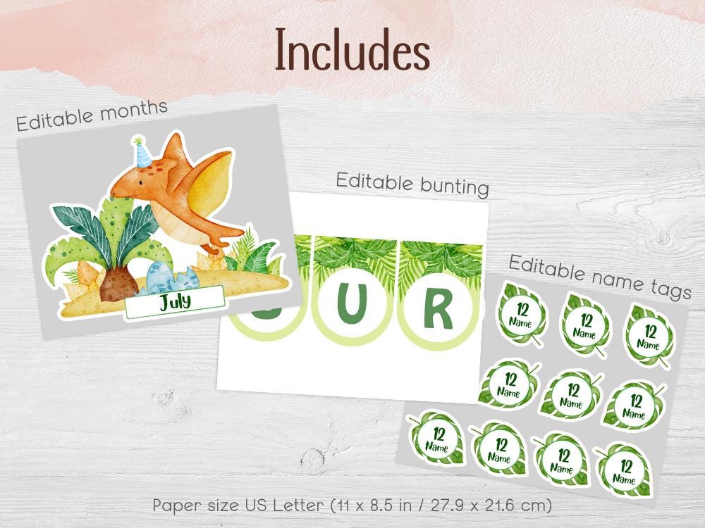 Dinosaur Classroom Birthday Display | Birthday Bunting - Etsy