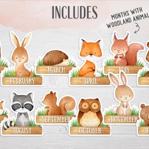 Editable Woodland Animal Classroom Birthday Display | Canva Template ...
