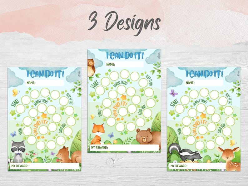 Woodland Animal Reward Charts | A4 and Letter Size - Etsy
