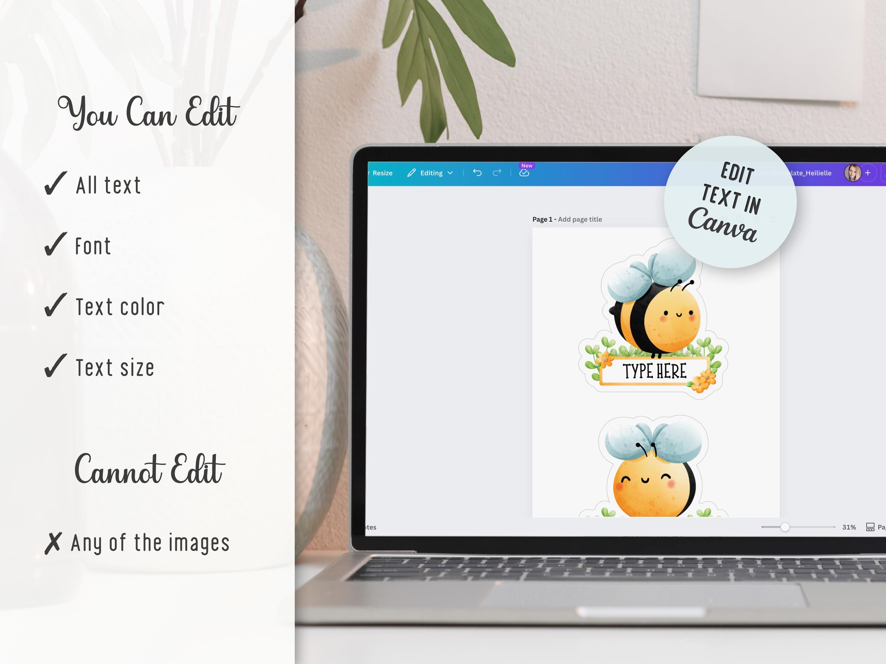 Editable Classroom Labels | Busy Bee Name Tags - Etsy