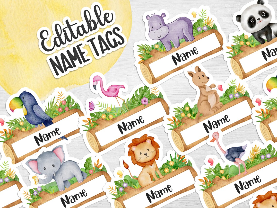 Editable Classroom Labels | Wild Animals & Birds - Etsy
