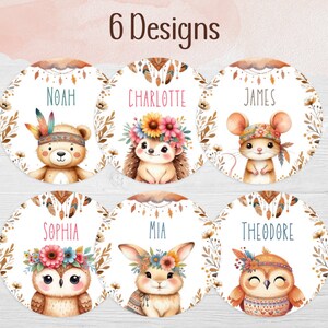 Editable Classroom Name Tags | Boho Woodland Animals - Etsy