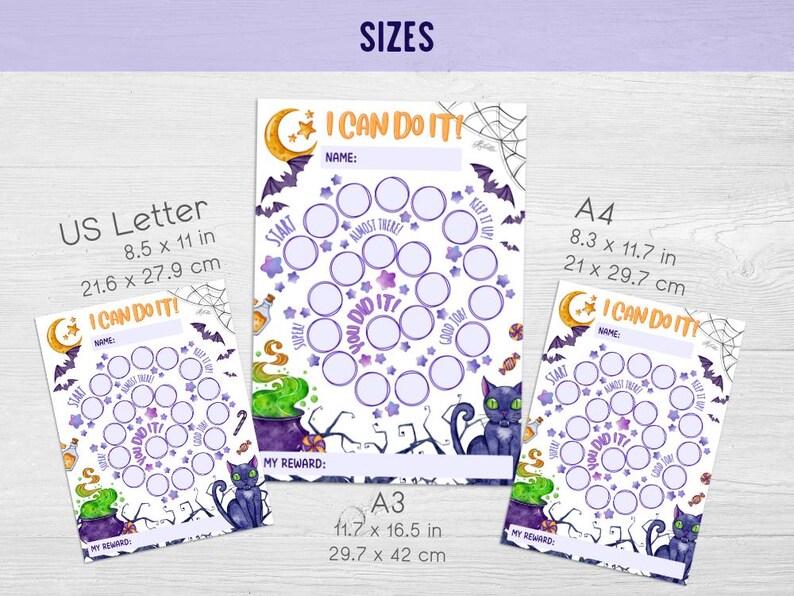 Halloween Reward Chart Black Cat A3, A4 and Letter Size - Etsy