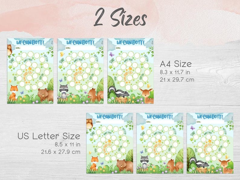 Woodland Animal Reward Charts | A4 and Letter Size - Etsy