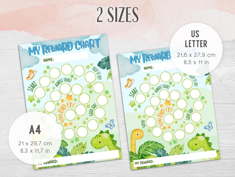 Dinosaur Reward Chart | A4 and Letter Size - Etsy