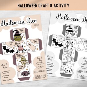 Printable Halloween Movement Dice | Craft and Activity - Etsy