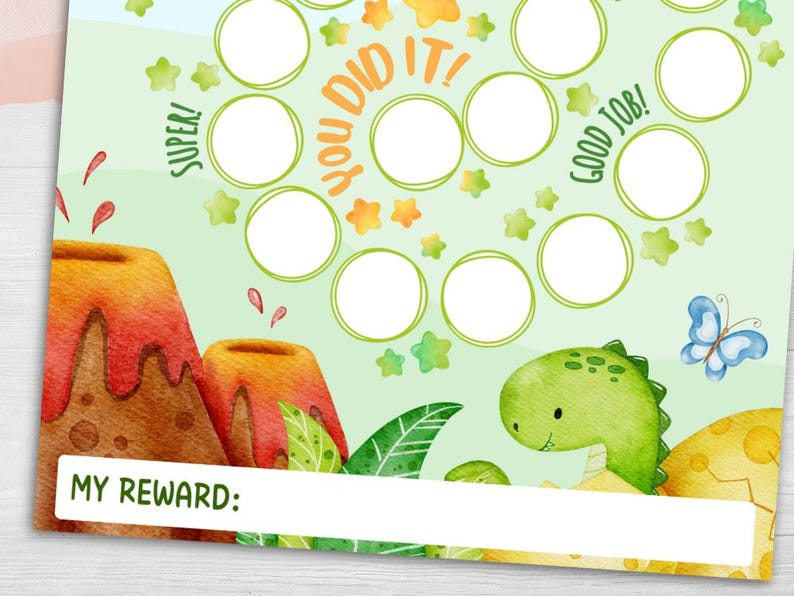 Dinosaur Reward Chart | A4 and Letter Size - Etsy