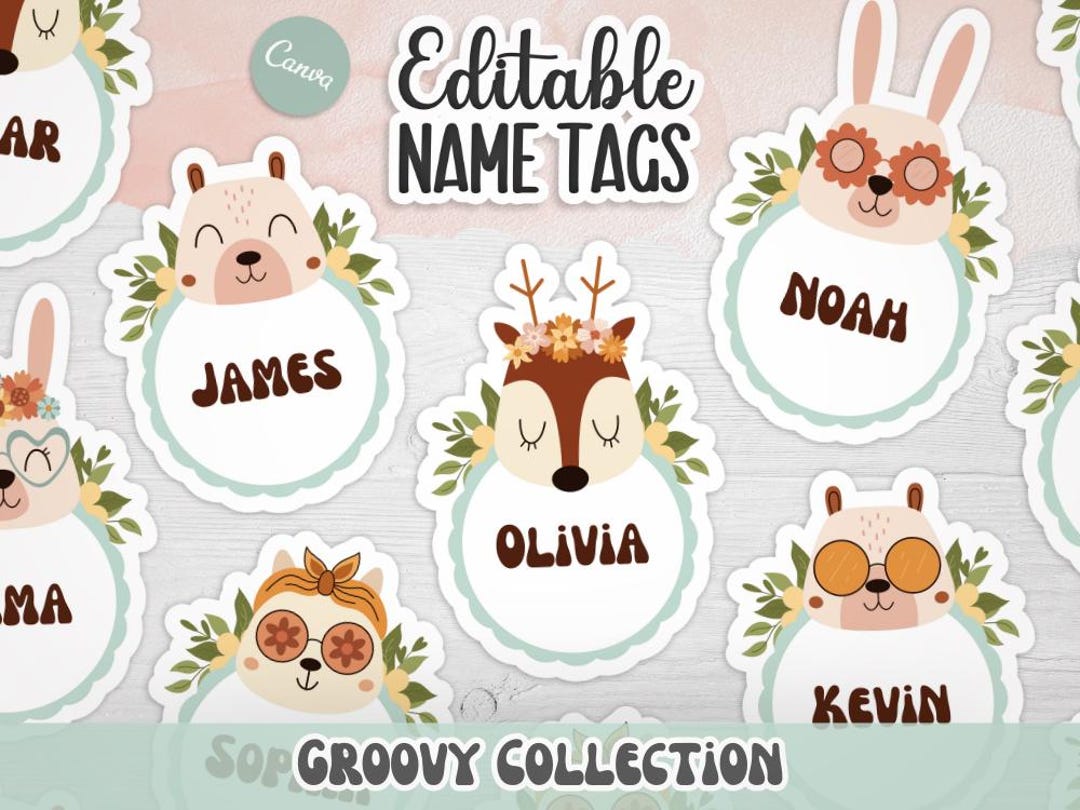 Groovy Retro Editable Classroom Labels | Early Childhood Classroom Name ...