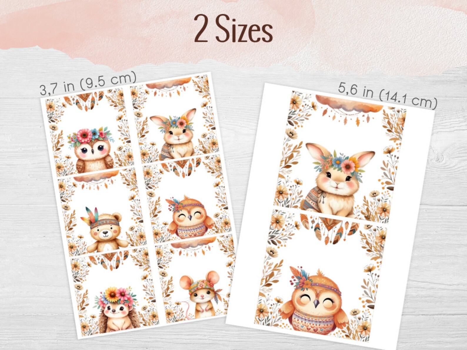 Editable Square Classroom Labels | Boho Woodland Animals - Etsy