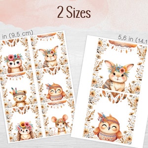 Editable Square Classroom Labels | Boho Woodland Animals - Etsy