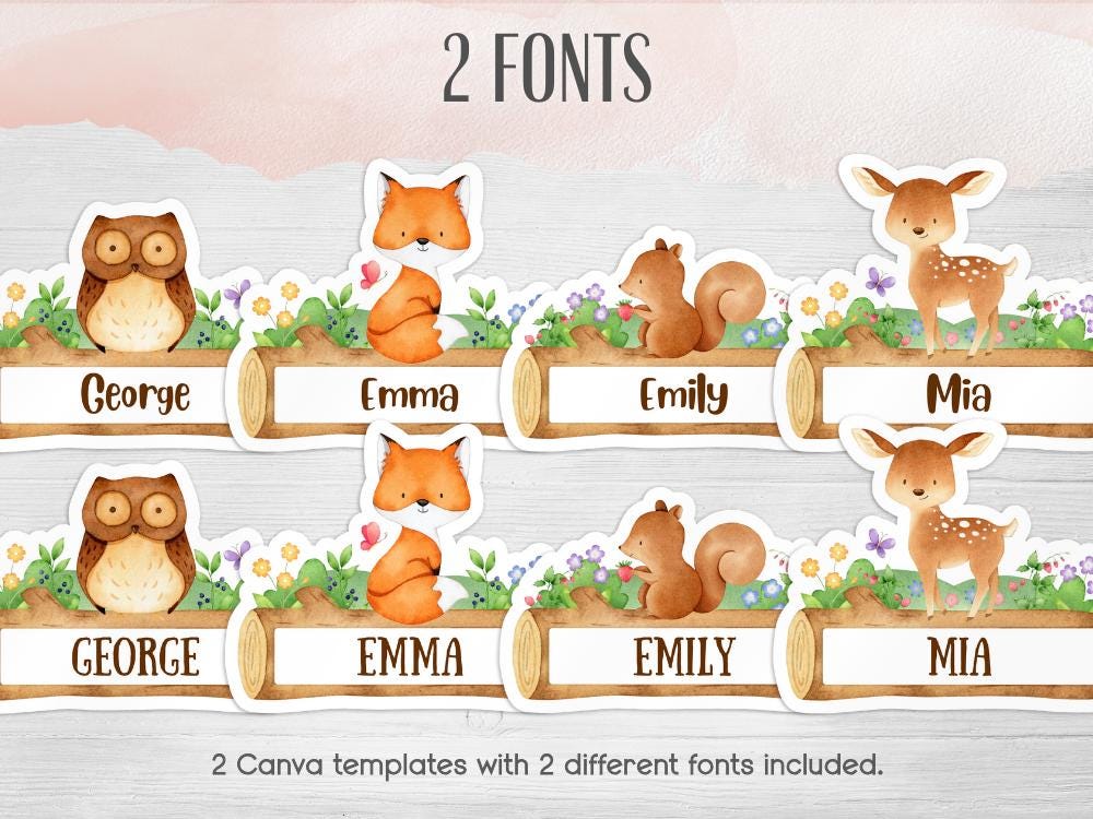 Editable Classroom Labels | Woodland Animals - Etsy