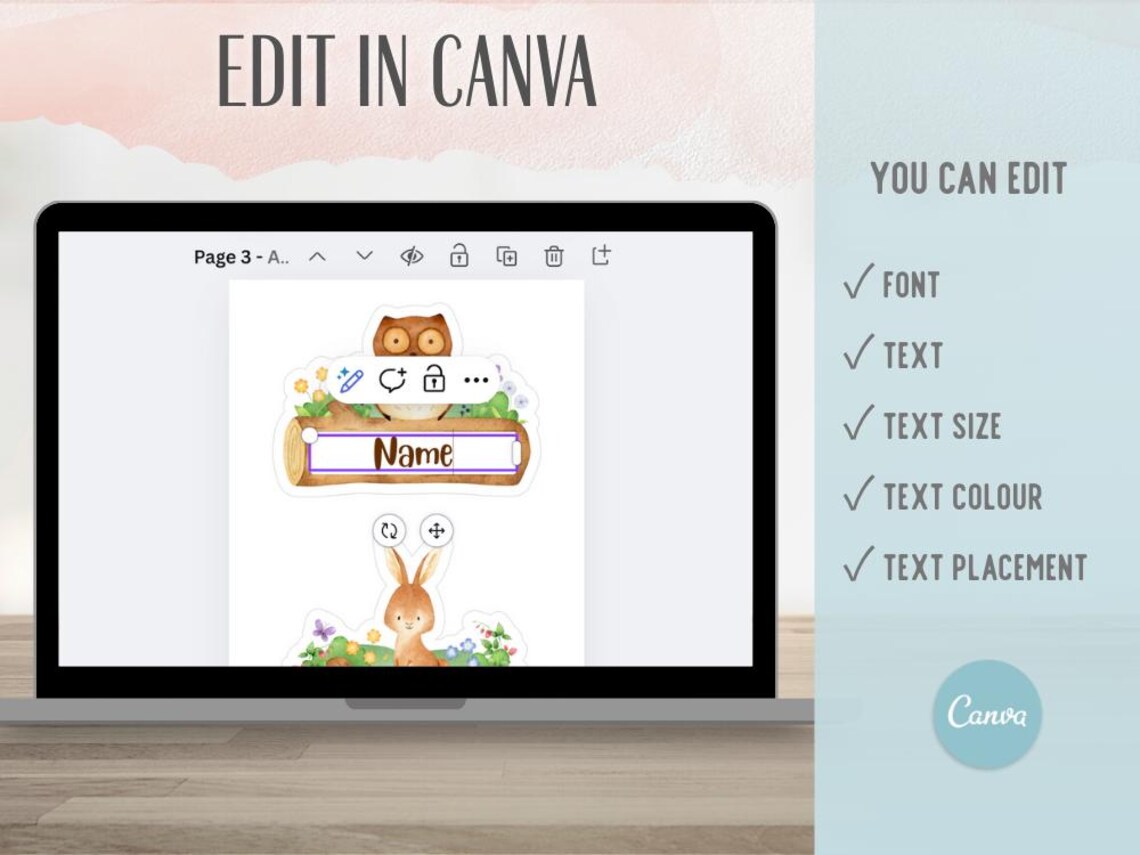 Editable Classroom Labels | Woodland Animals - Etsy