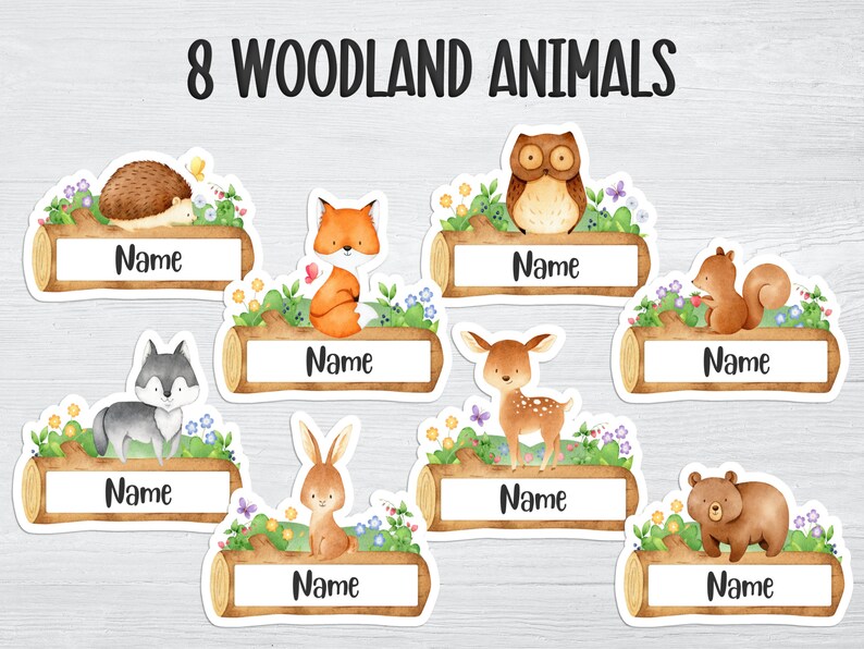 Editable Classroom Labels | Woodland Animals - Etsy