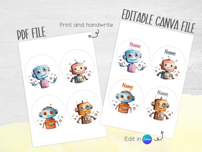 Editable Classroom Labels | Robots and Bolts - Etsy