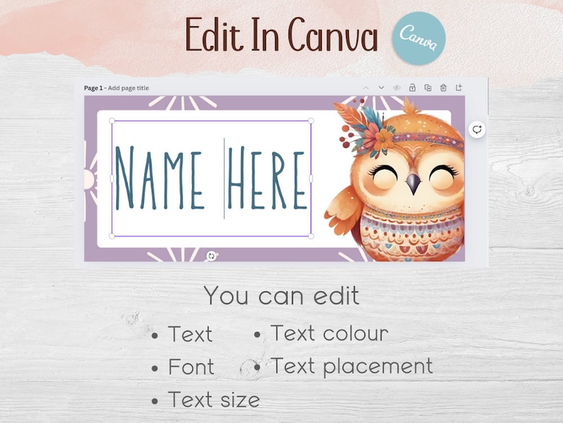 Editable Classroom Name Plates | Boho Woodland Animals - Etsy Australia