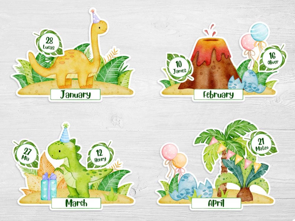 Dinosaur Classroom Birthday Display | Birthday Bunting - Etsy