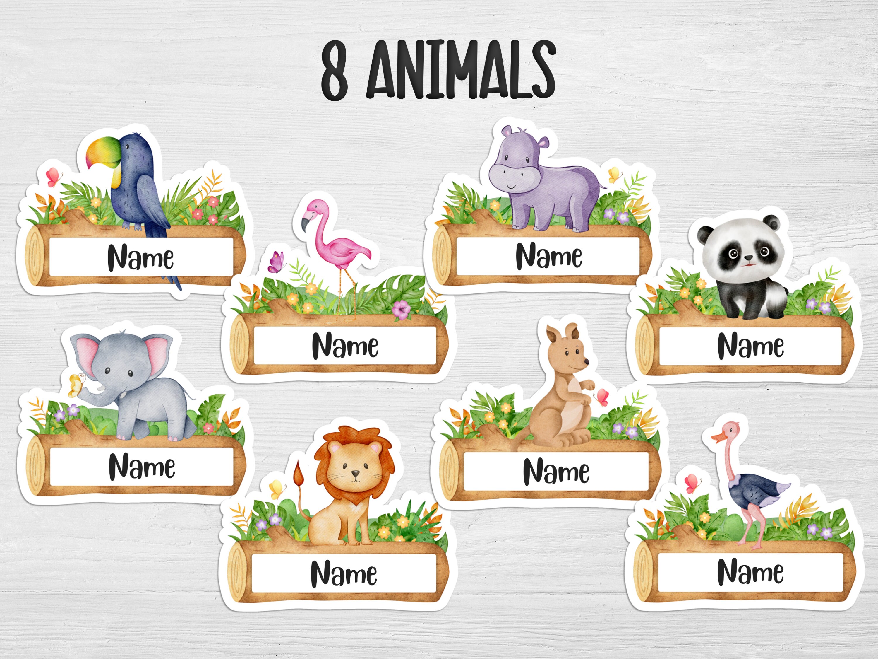 Editable Classroom Labels | Wild Animals & Birds - Etsy