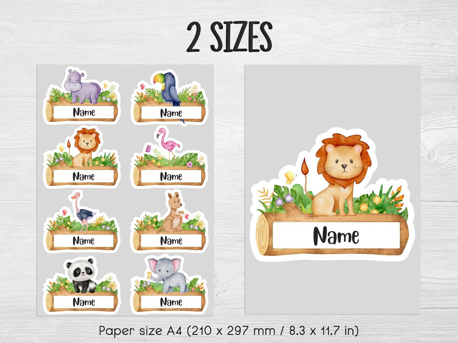 Editable Classroom Labels | Wild Animals & Birds - Etsy