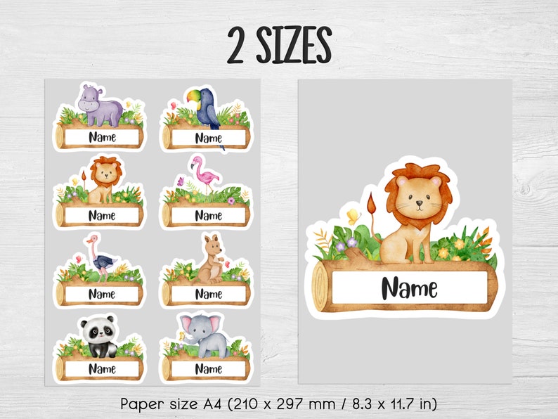 Editable Classroom Labels | Wild Animals & Birds - Etsy
