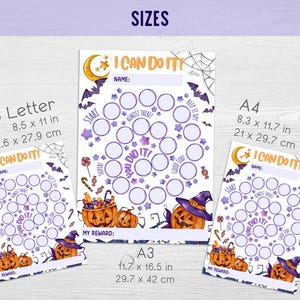 Halloween Reward Chart Jack-o-lanterns A3, A4 and Letter Size - Etsy