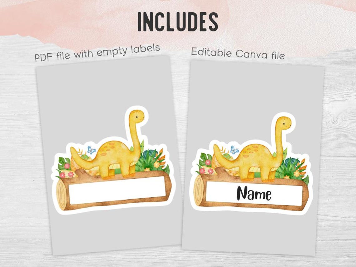 Editable Classroom Labels | Dinosaur Name Tags - Etsy