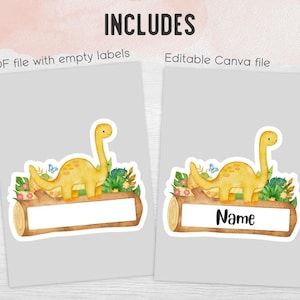 Editable Classroom Labels | Dinosaur Name Tags - Etsy