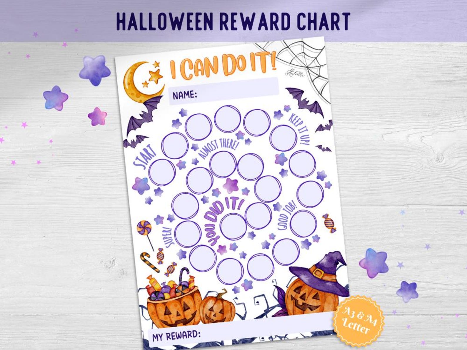 Halloween Reward Chart Jack-o-lanterns A3, A4 and Letter Size - Etsy
