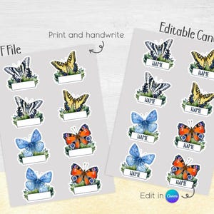 Editable Classroom Name Tags | Butterflies - Etsy
