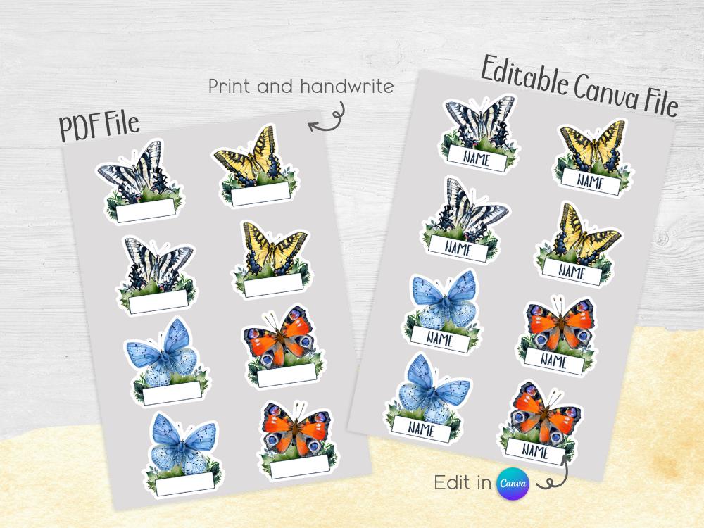 Editable Classroom Name Tags | Butterflies - Etsy