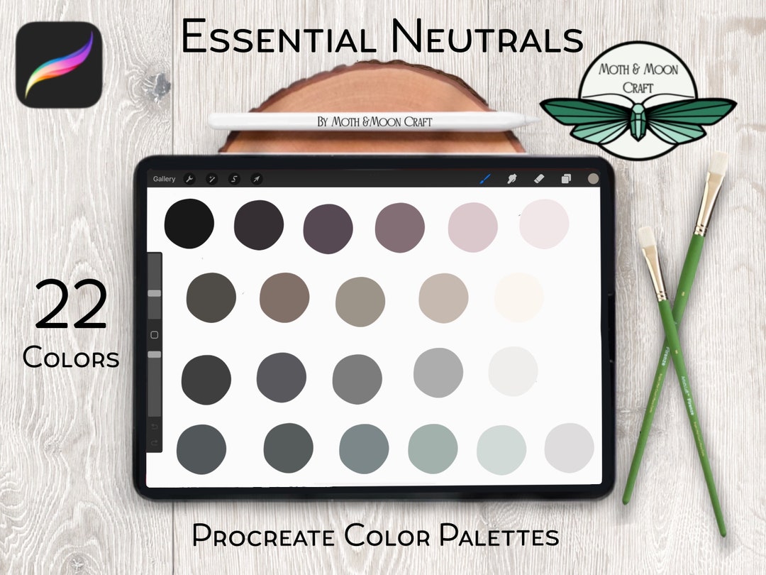 Essential Neutrals Procreate Color Palette Grays - Etsy