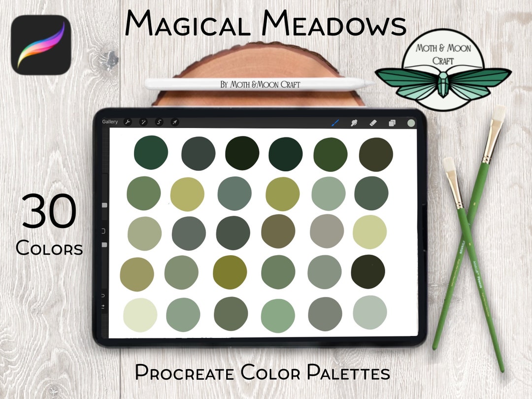 Magical Meadows Procreate Color Palette Greens - Etsy