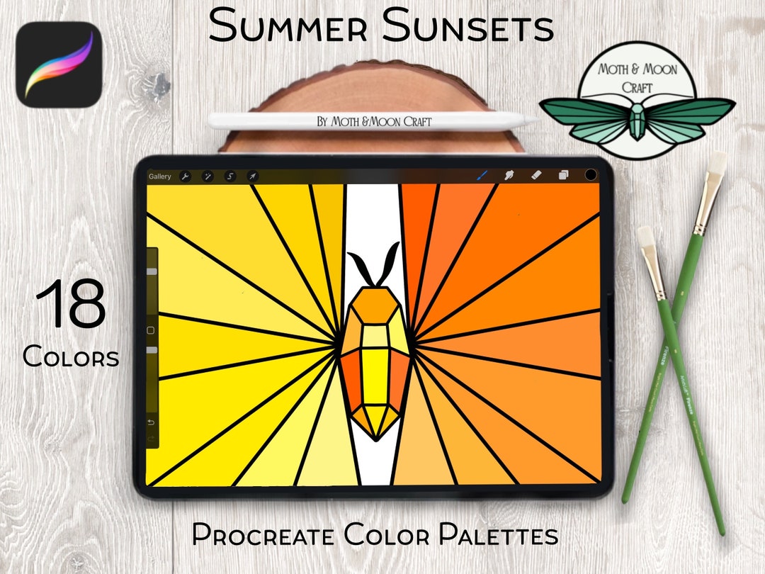Summer Sunsets Procreate Color Palette Yellow & Orange - Etsy
