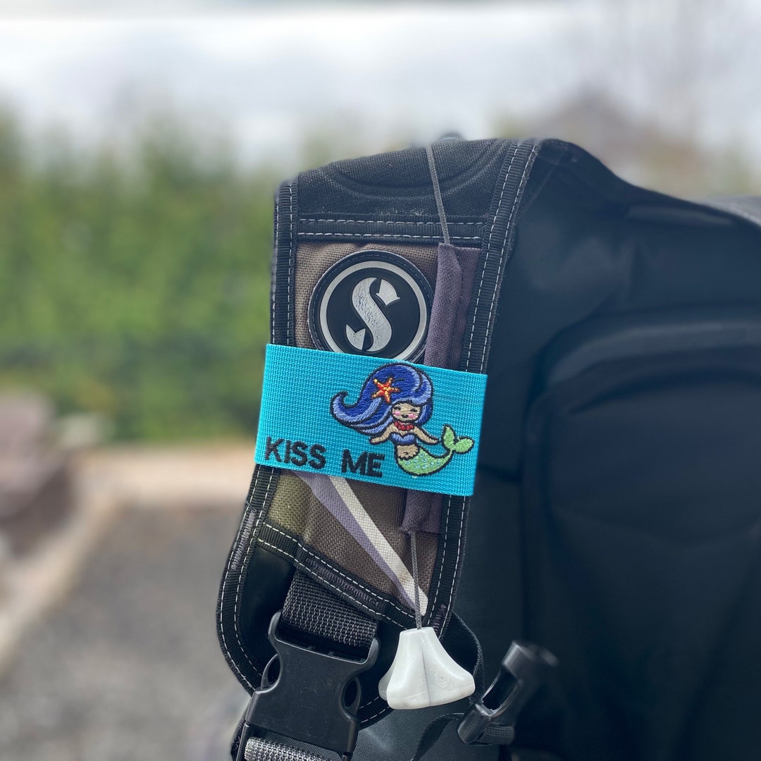 Personalised Mermaid BCD Name Strap | Custom Scuba Dive Tag With Name ...
